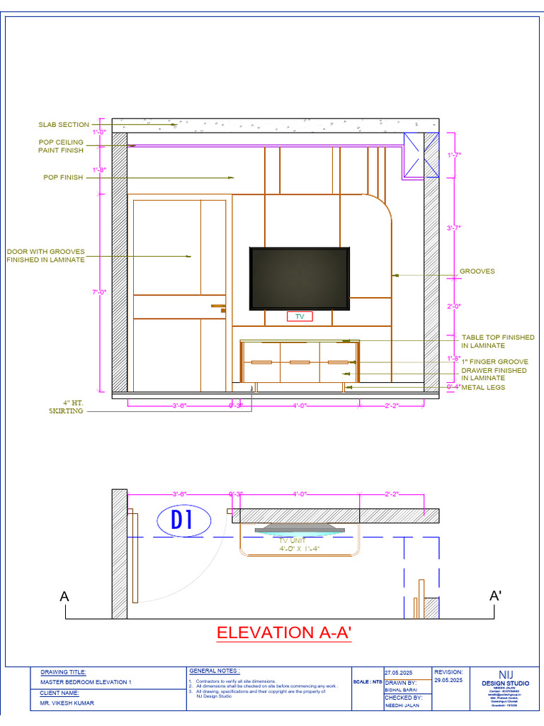 Master Bedroom Elevation A-A | PDF