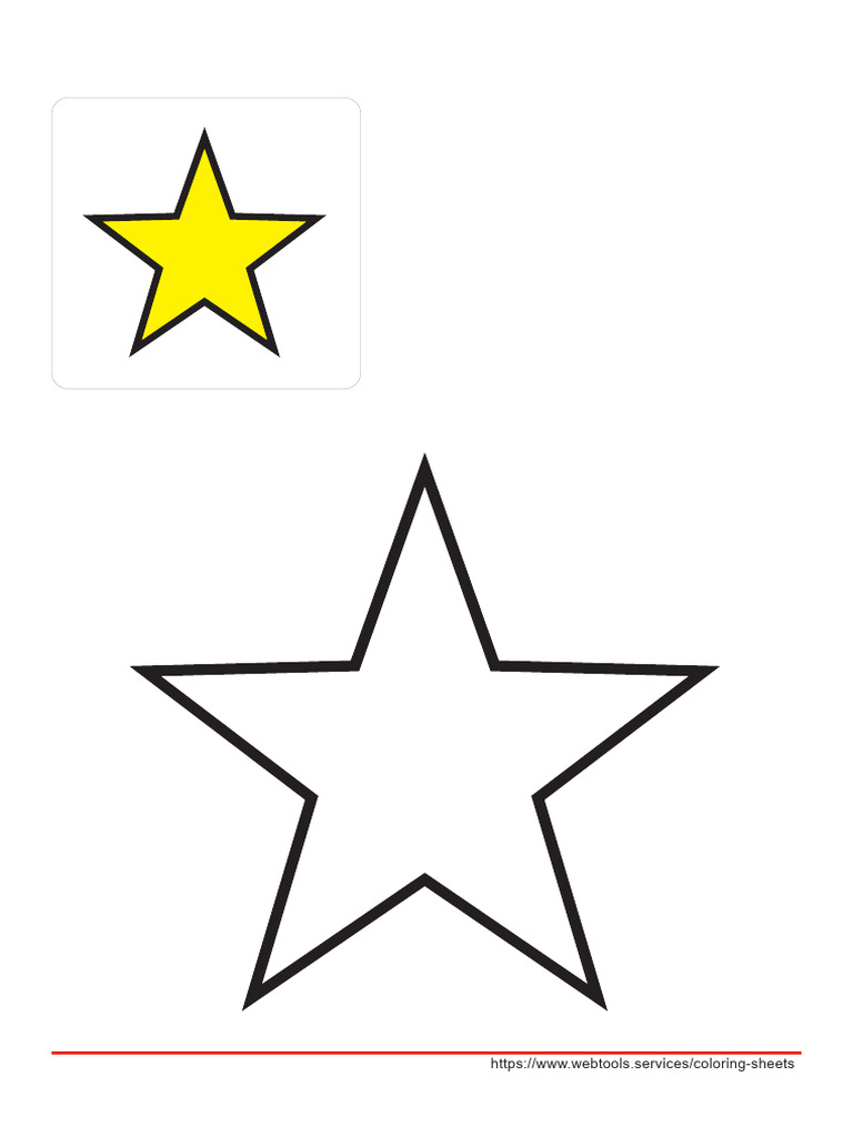 Yellow Star Coloring Sheet-A4 | PDF