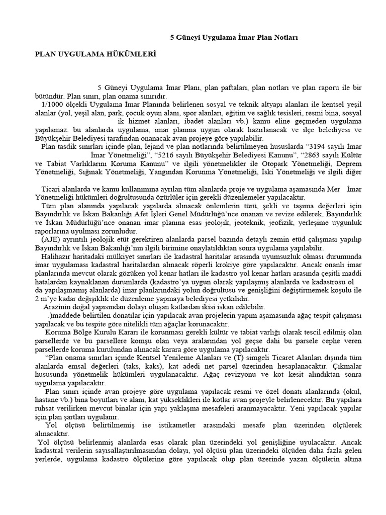 1000 E5 Guney Plan Notu | PDF