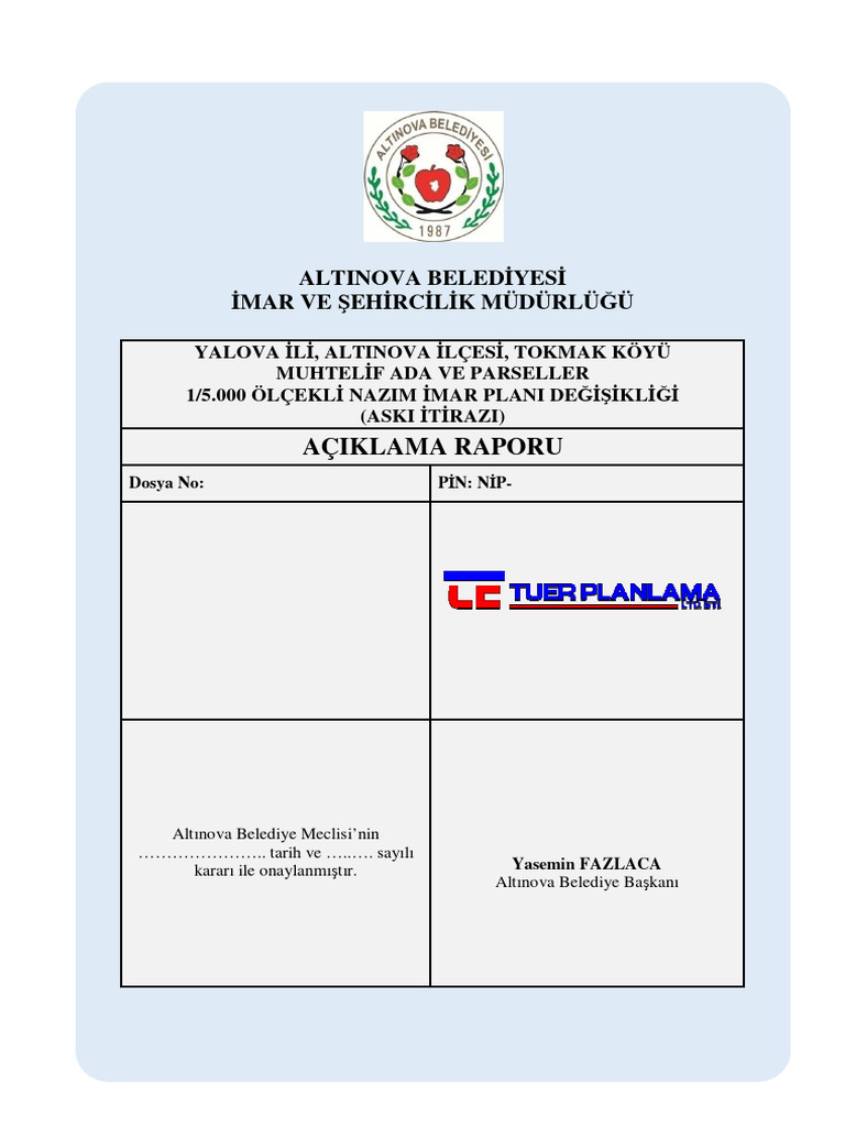 Plan A Klama Raporu 5000 | PDF