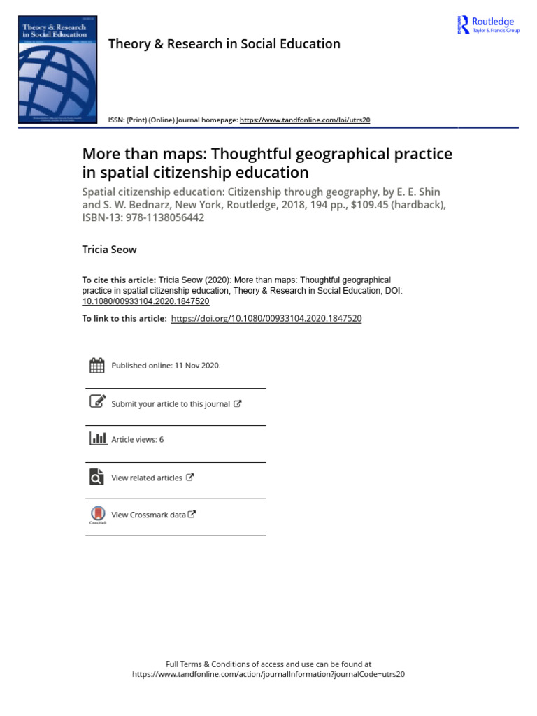 More Than Maps: Thoughtful Geographical Practice in Spatial Citizenship ...