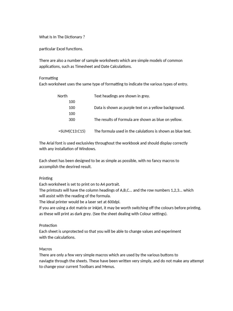 Excel Dictionary | PDF | Numbers | Microsoft Excel