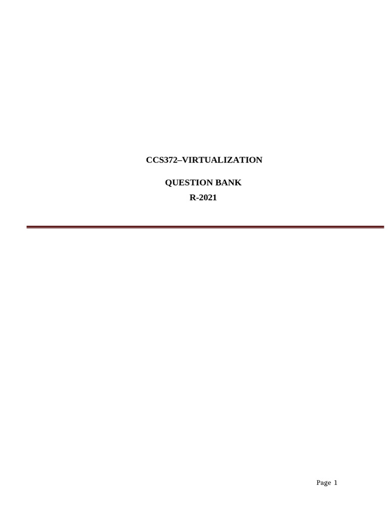 CCS372-Virtualization QBNEW | PDF | Virtualization | Engineering