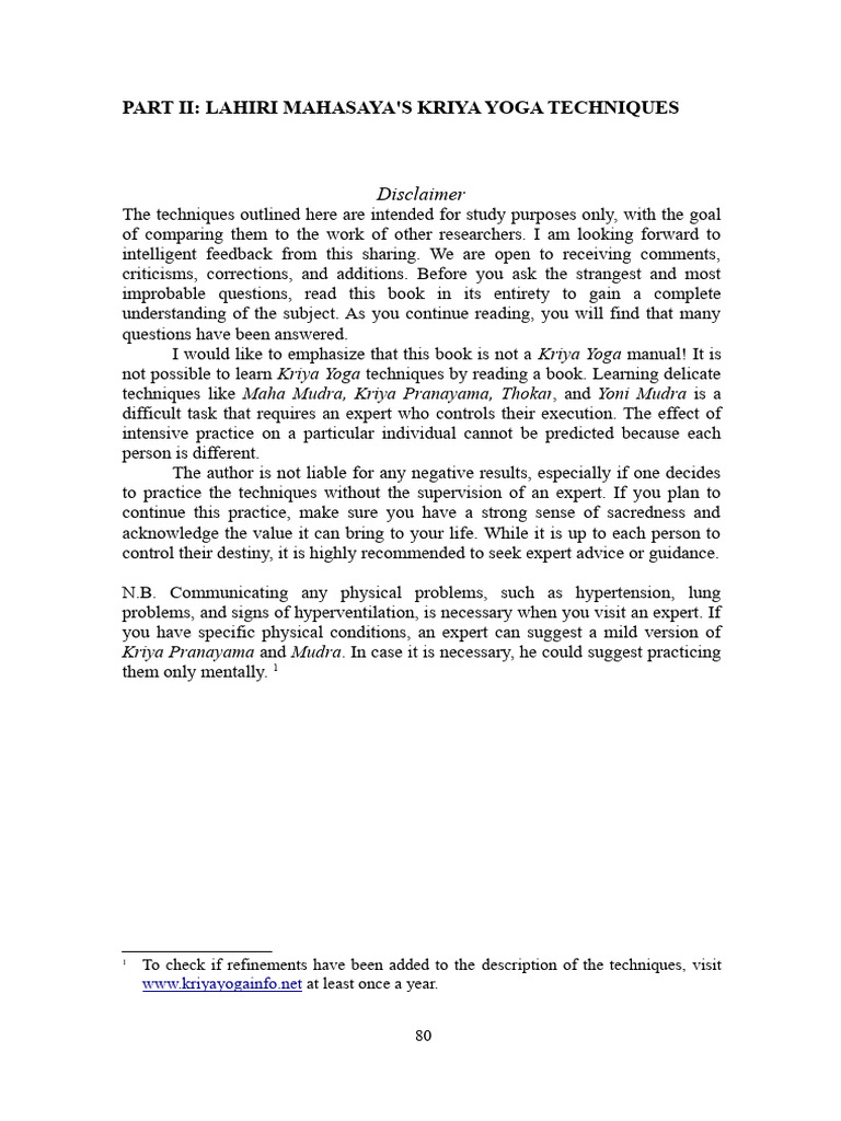 Kriya Yoga by Lahiri Mahasaya | PDF | Breathing | Chakra
