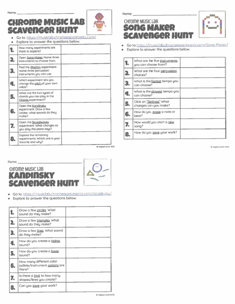 Chrome Music Lab Scavenger Hunt | PDF