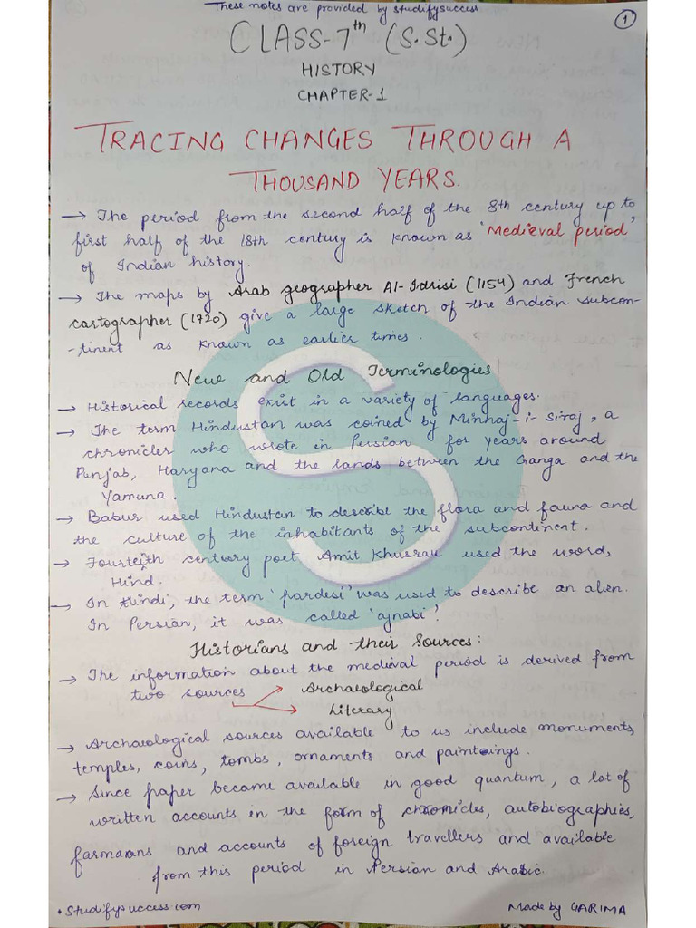 Class 7 History Ch-1 Notes | PDF