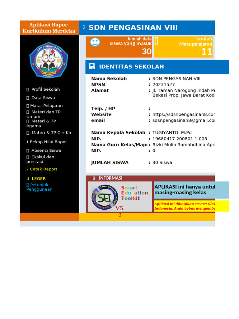 Rapot Kurmer 2023 Kelas 5 d b Rizki | PDF