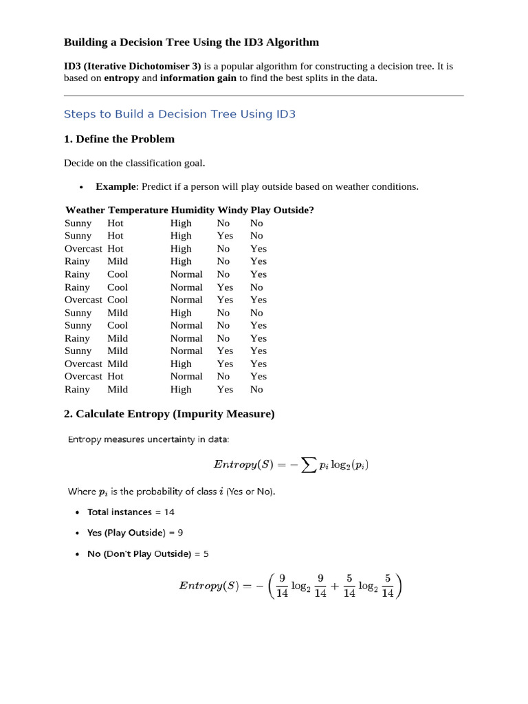 Unit IV - Decision Tree With ID3 | PDF | Machine Learning | Statistical Analysis