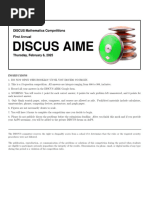 2020 Aime | PDF | Numbers | Elementary Geometry