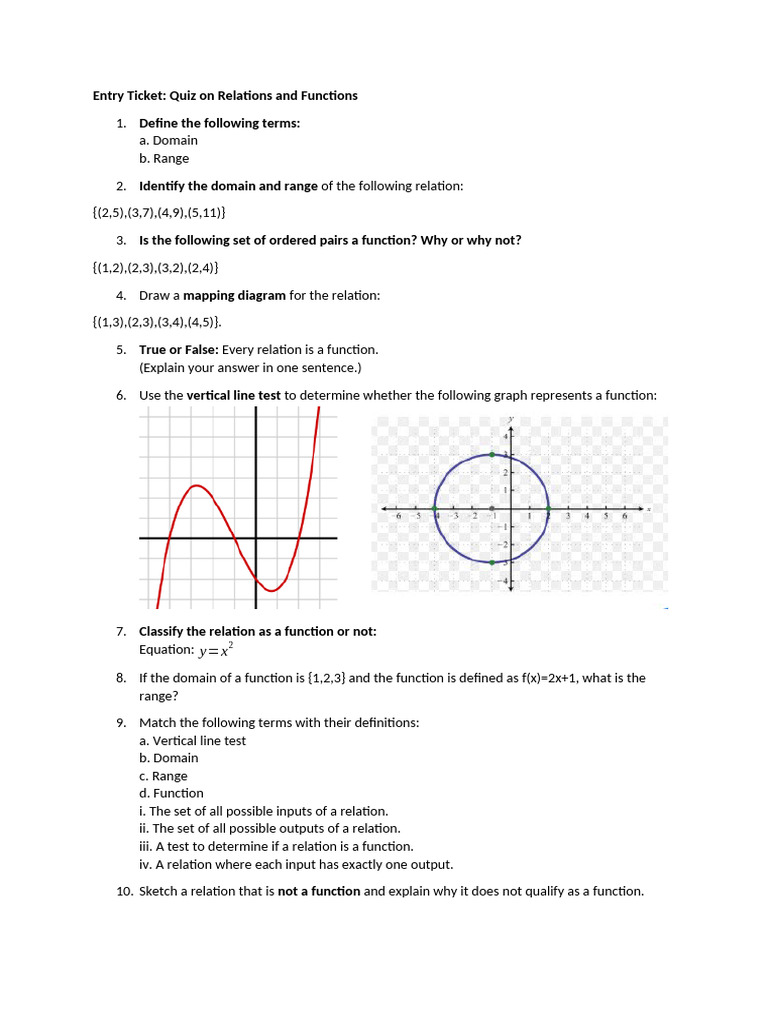Entry Ticket On Functions | PDF