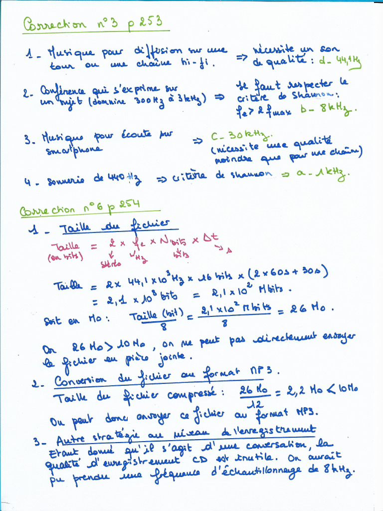 Correction Exos 3,6et9p254 | PDF