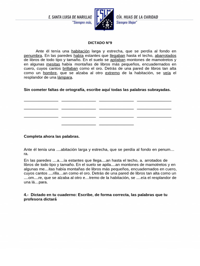 Dictado 9 | PDF