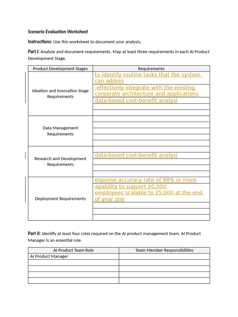 Scenario Evaluation Worksheet (1) | PDF