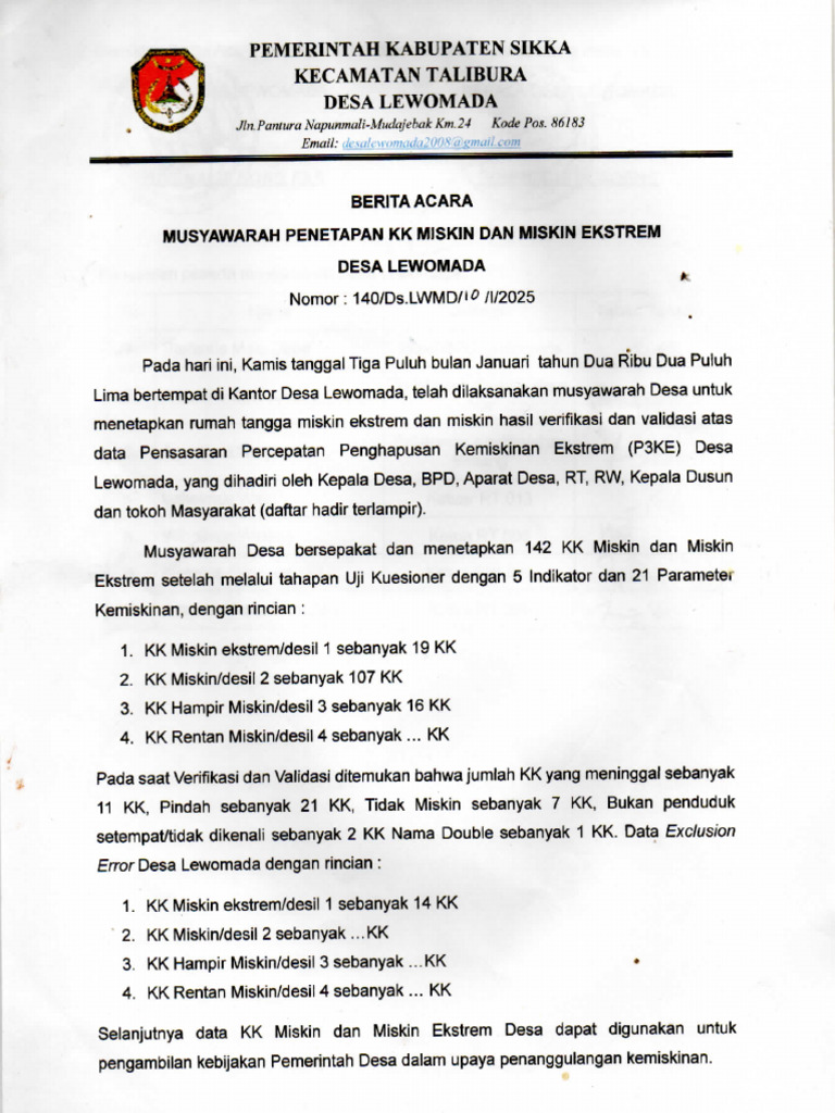 Berita Acara Verval P3KE | PDF