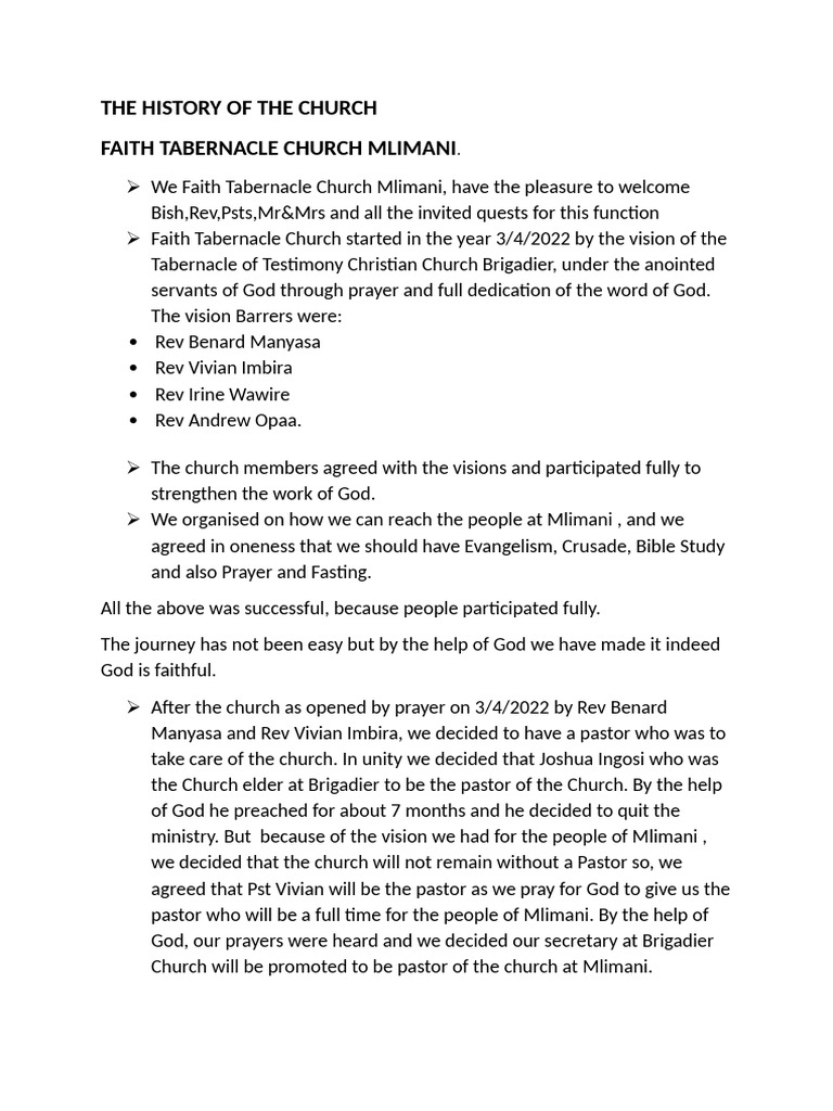 The History of The Church | PDF