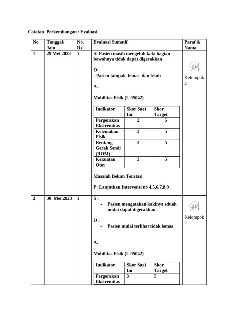 Catatan Perkembangan Eval Usil | PDF