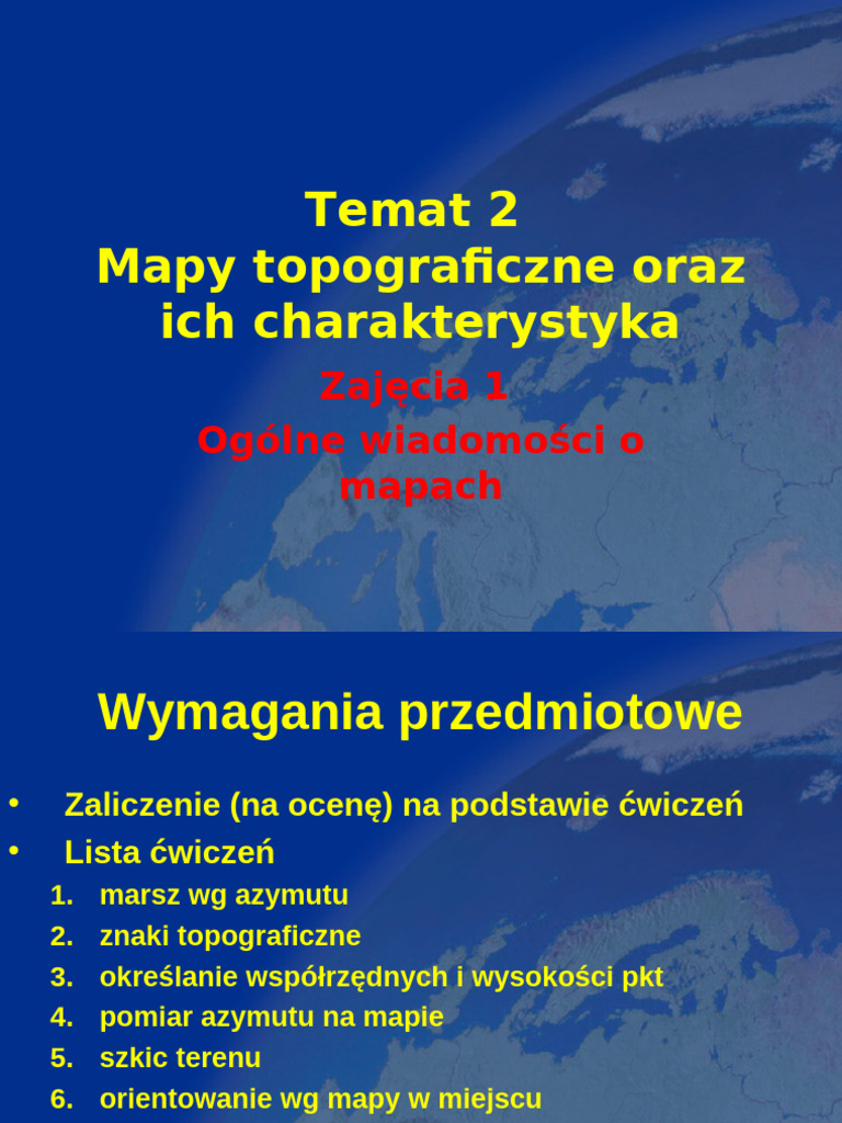 Wykład T2.1 Mapy Topograficzne Charakterystyka, Geoida | PDF
