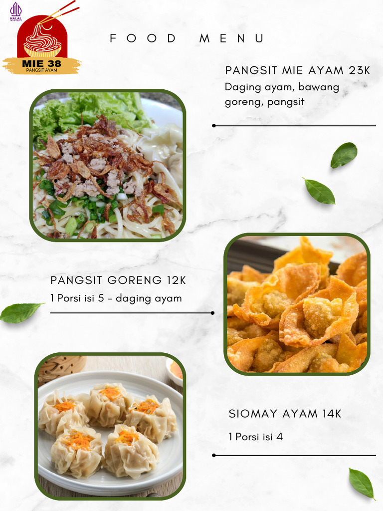 Menu Mie 38 | PDF