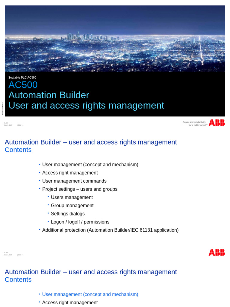 AC500 CBP Access Rights and User Management 3ADR023030N0202 | PDF ...