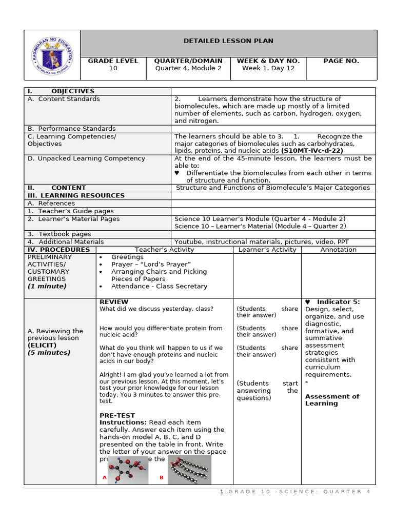 Lesson 8.2 - Differentiate Biomolecules | PDF | Proteins | Nucleic Acids