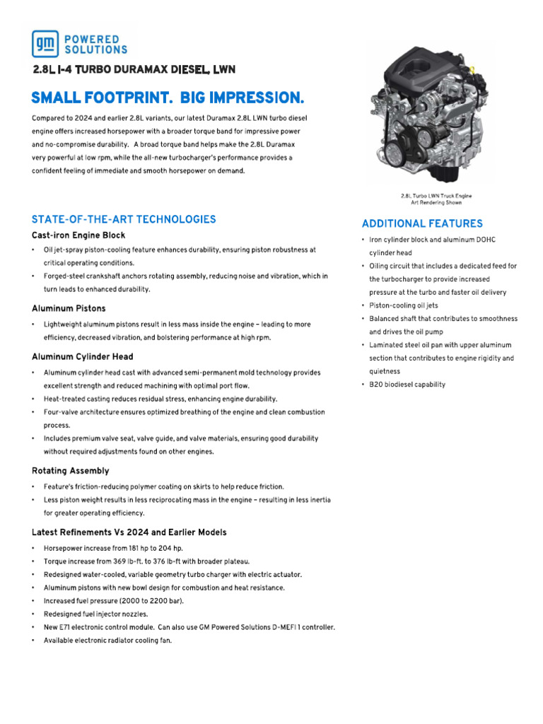 2.8L Turbo Duramax Diesel - LWN - GM Powered Solutions Sell Sheet ...