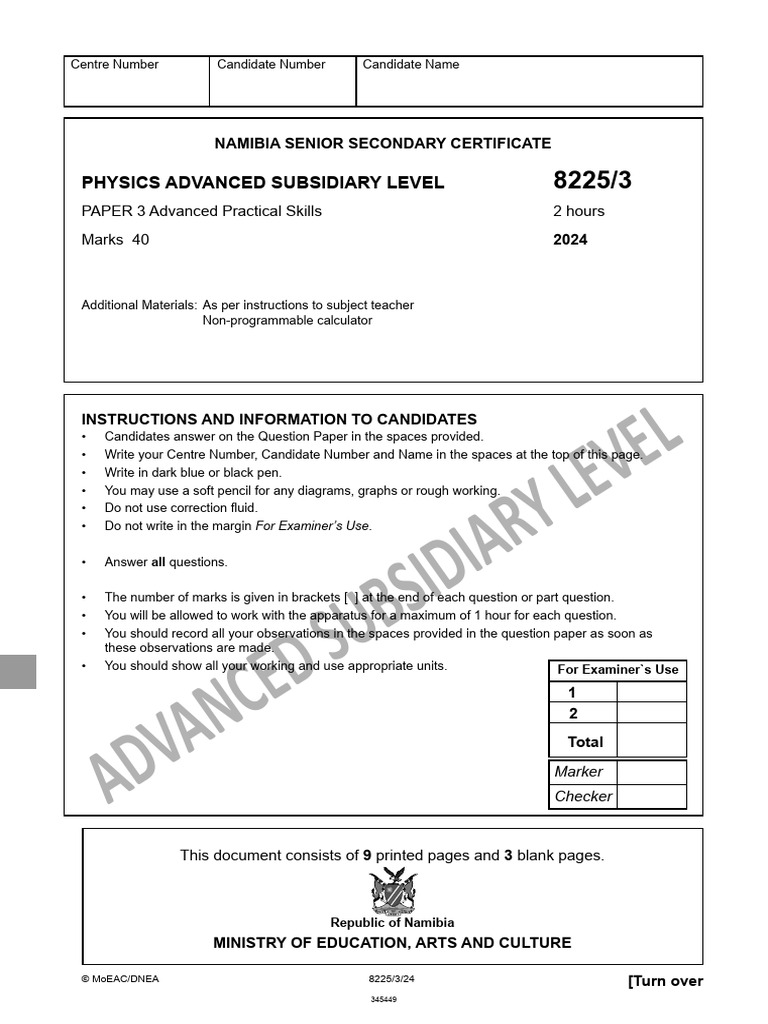Bsidiar Y Level: Physics Advanced Subsidiary Level | PDF | Significant ...