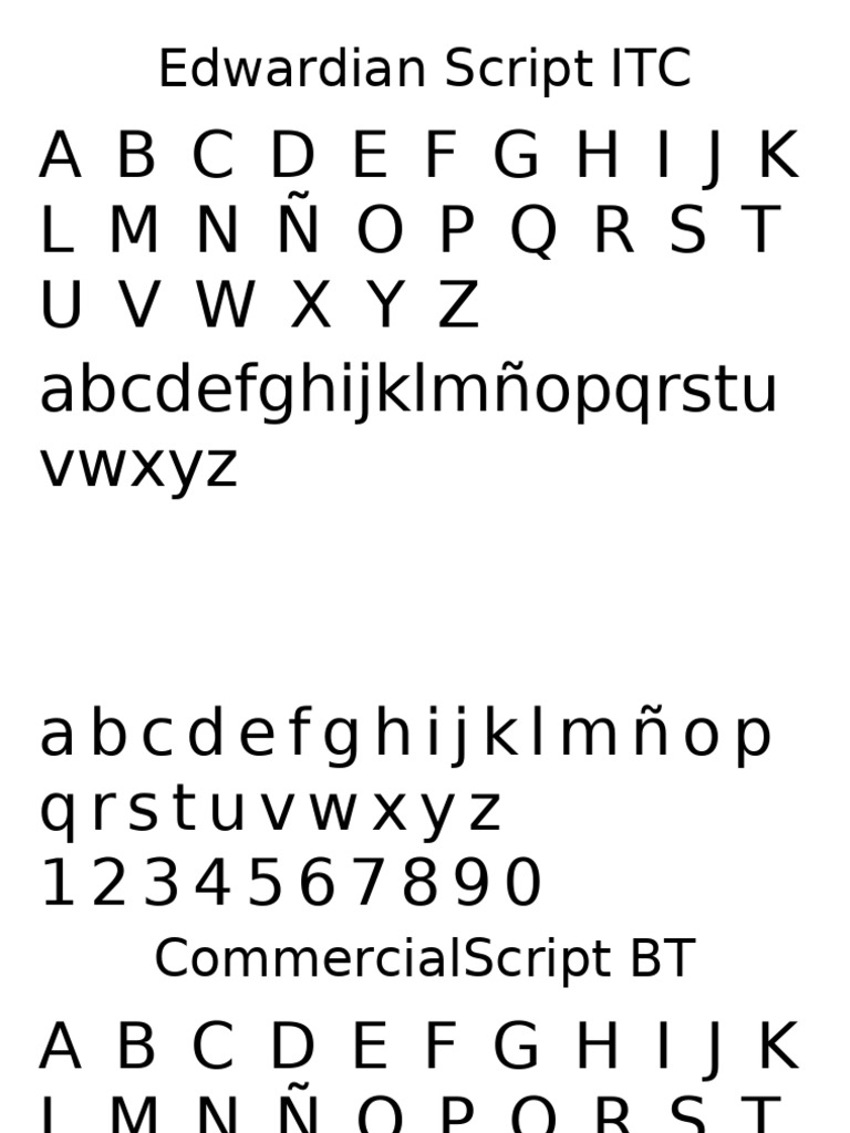 Tipos de Letras Cursivas, Elegantes | PDF