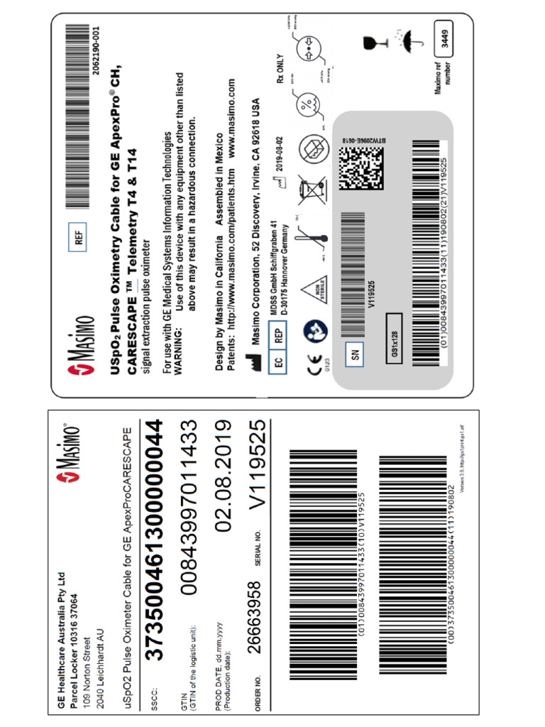 1. USp)2 UDI Label Masimo2 | PDF