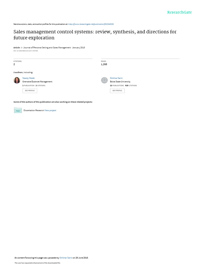 2018 - OK - Malek - Sarin - Sales Management Control Systems - Review ...