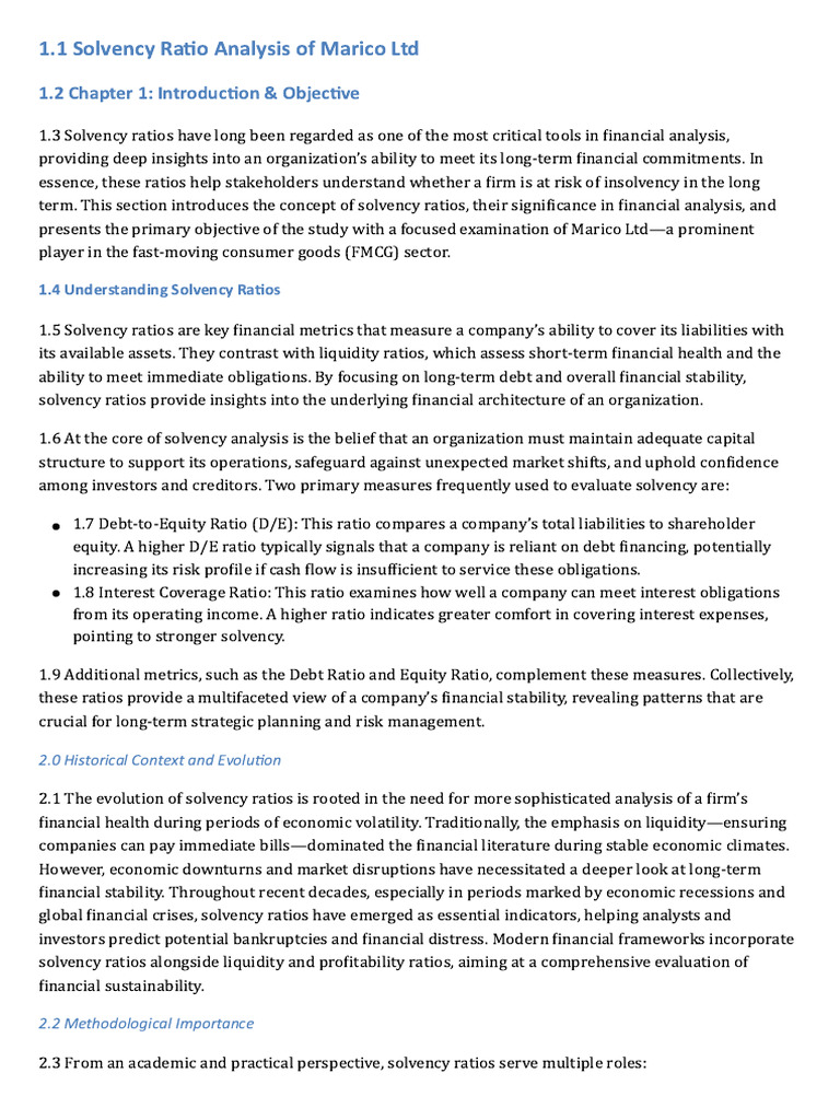 Solvency Ratio Analysis Final | PDF | Capital Structure | Risk