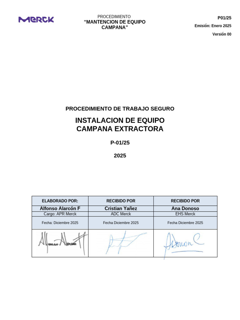 Procedimiento de Trabajo Mantención Campana Labconco | PDF