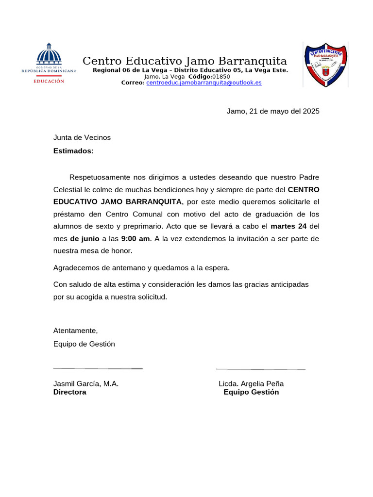 Carta Junta de Vecinos | PDF