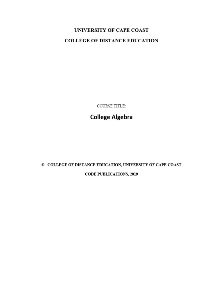 College Algebra | PDF | Set (Mathematics) | Arithmetic