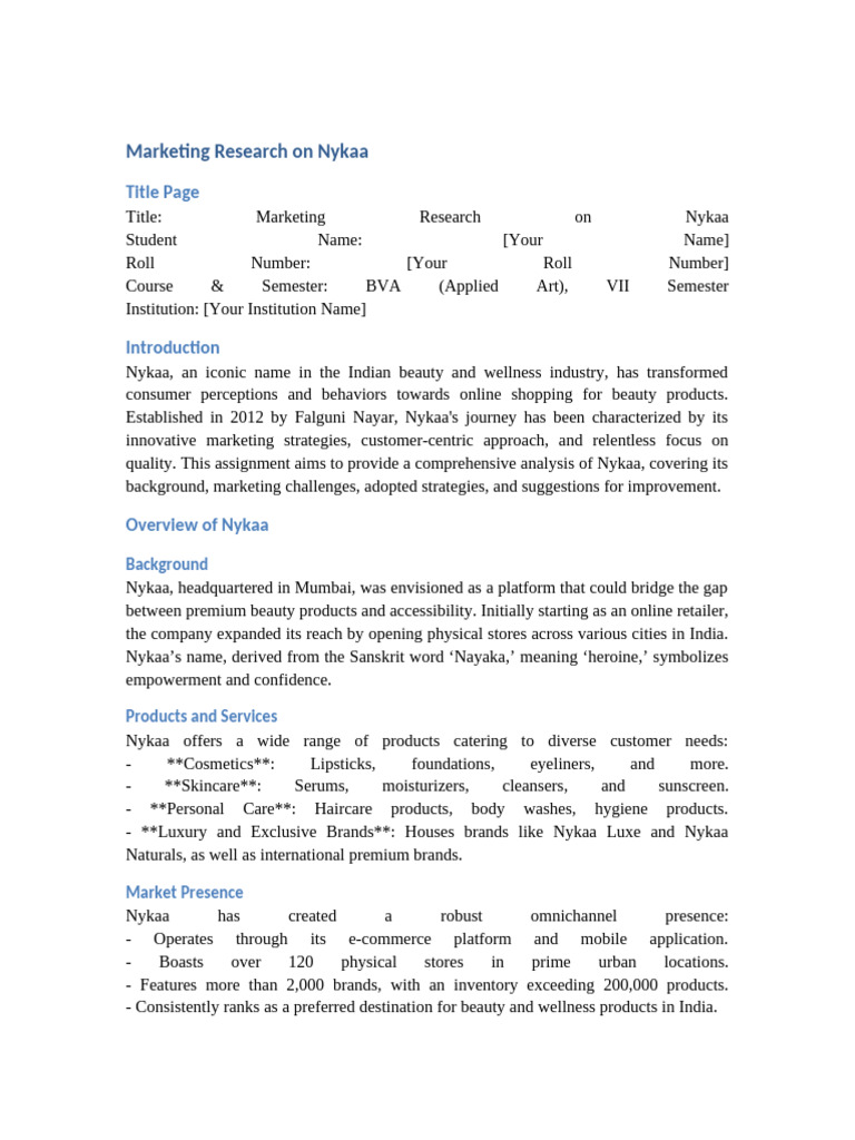 Marketing Research Nykaa Expanded | PDF | Marketing | Business