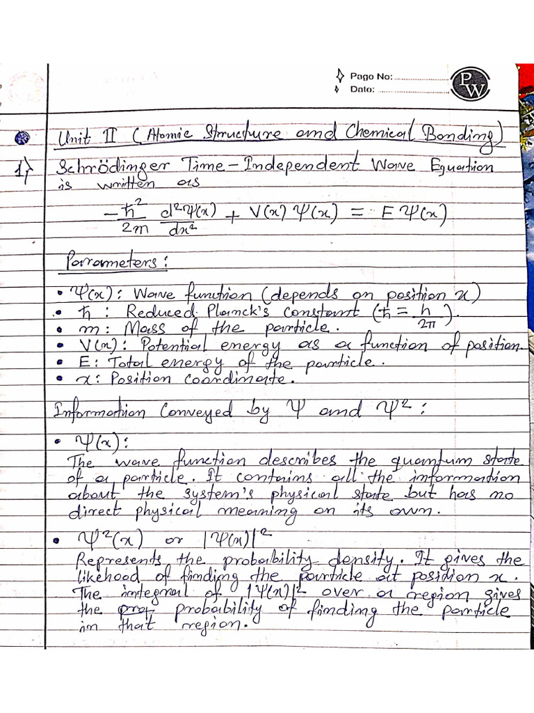 Unit II (Atomic Structure and Chemical Bonding) | PDF
