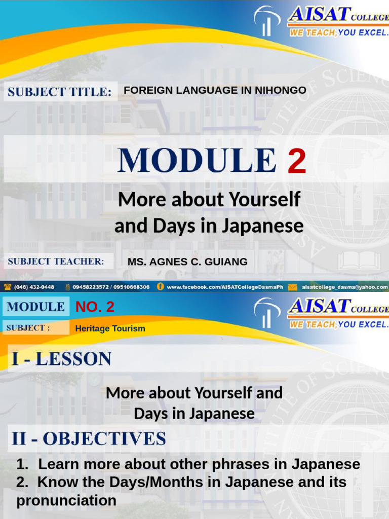 ACG FL2 MODULE 2 Autosaved | PDF | Japanese Language | Japanese Words And Phrases