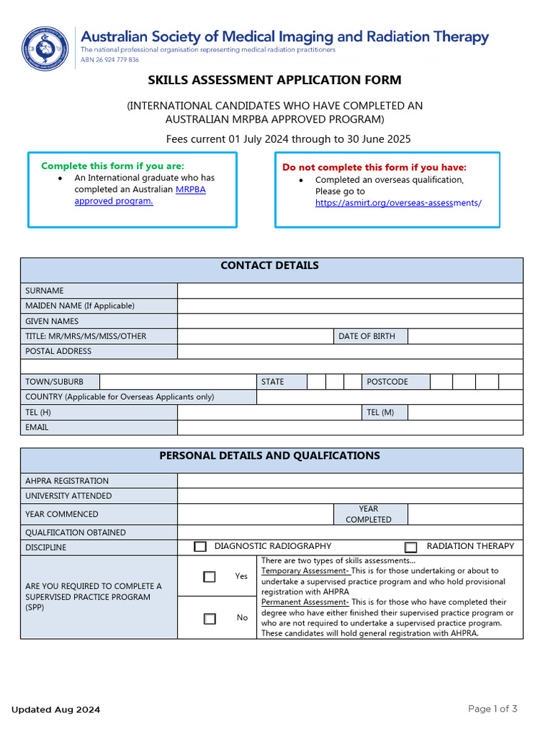 ASMIRT SOQ App Skills Assessment Students Aug 2024 | PDF | Professional Certification | Cheque