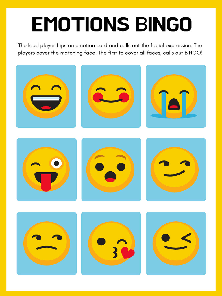 Emotions Bingo Game Instructions | PDF