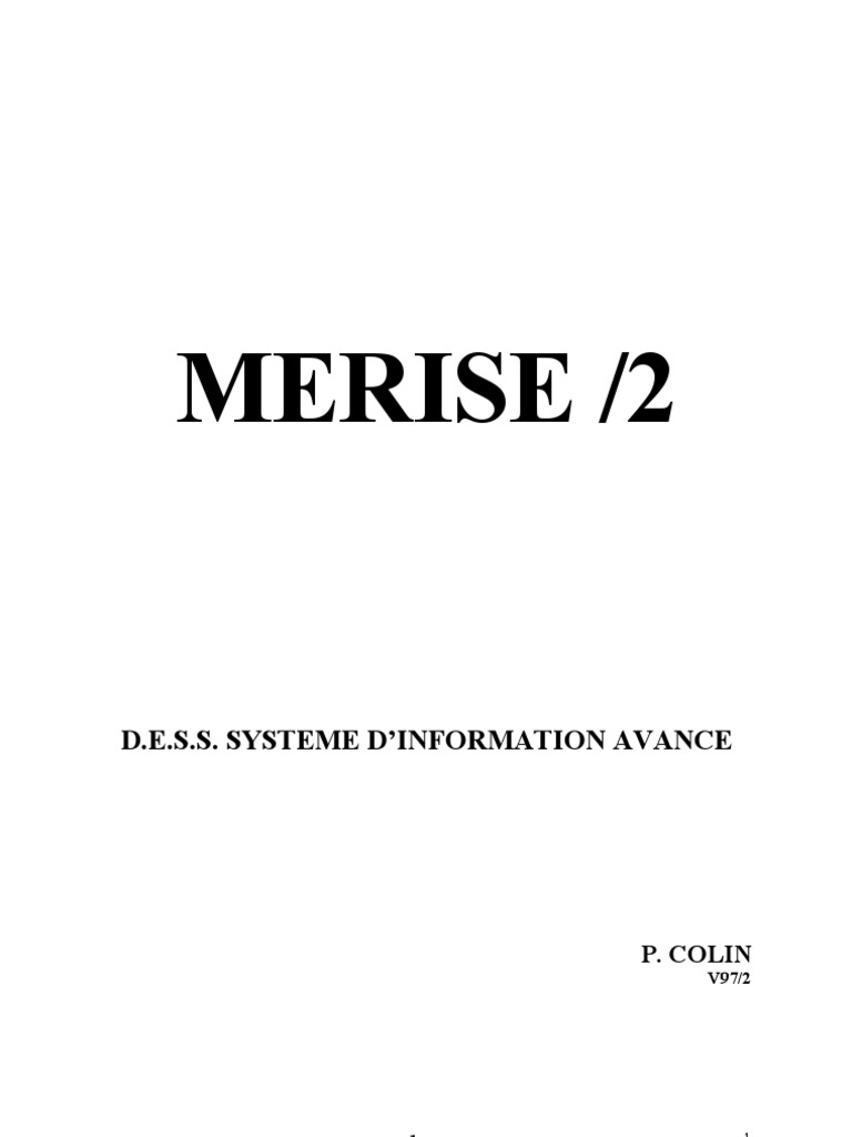 Merise 2 | PDF