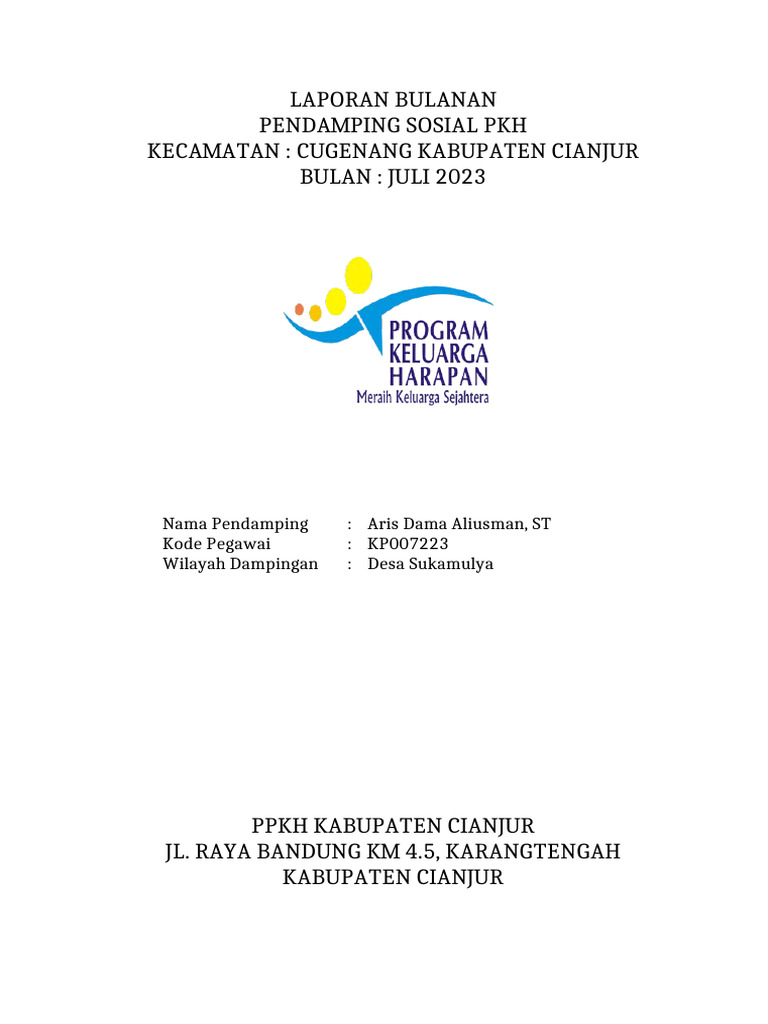 Lembar Pengesahan Laporan Bulanan | PDF