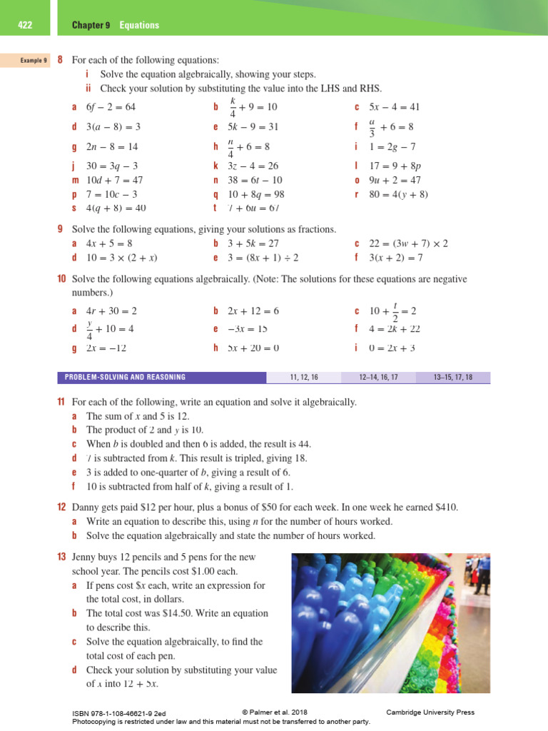 Cambridge Equations Qs | PDF | Equations | Rectangle