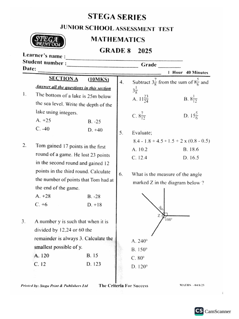 g8 Stega 004 Maths | PDF