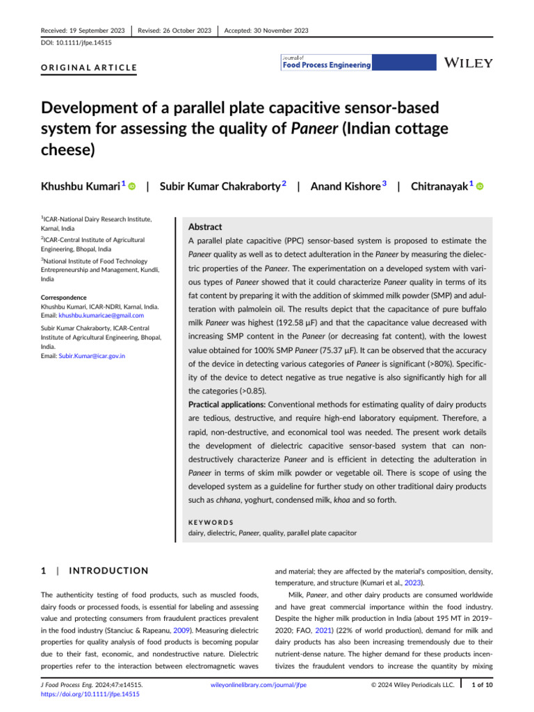 Development of A Parallel Plate Capacitive Sensor | PDF | Capacitor | Capacitance