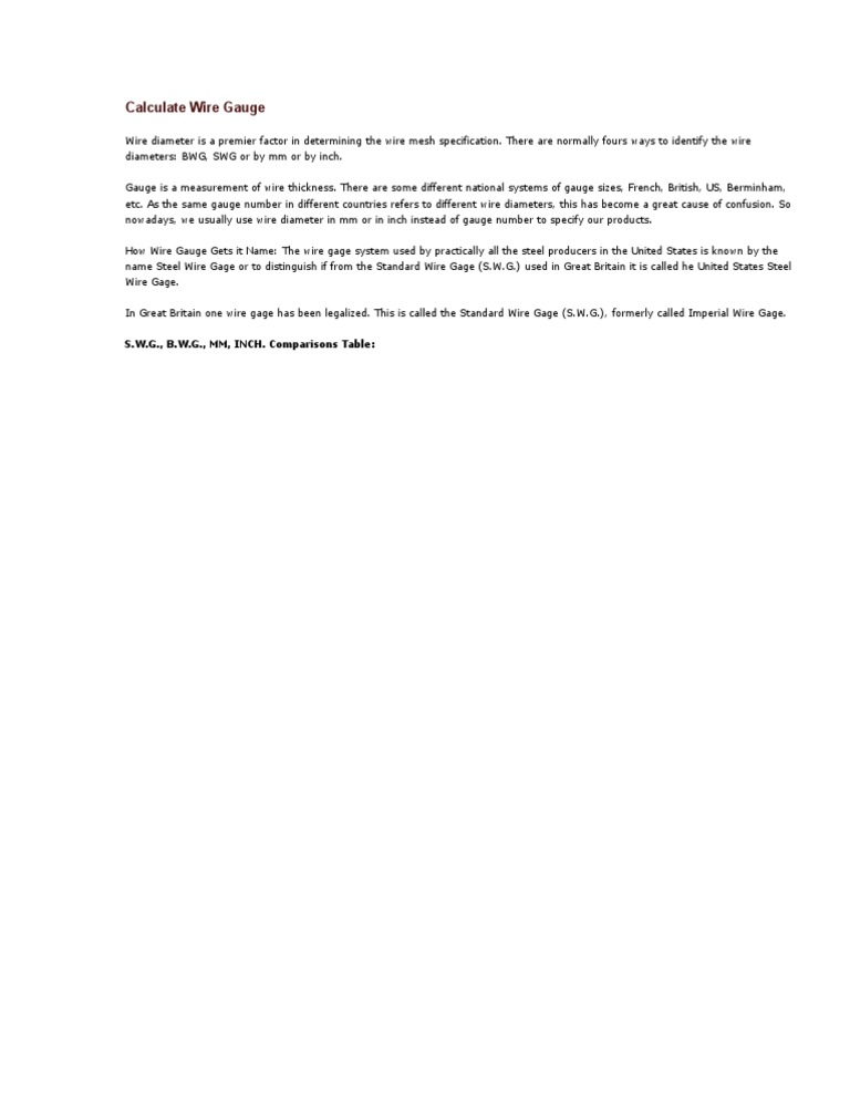 Calculate Wire Gauge | PDF | Computers | Technology & Engineering