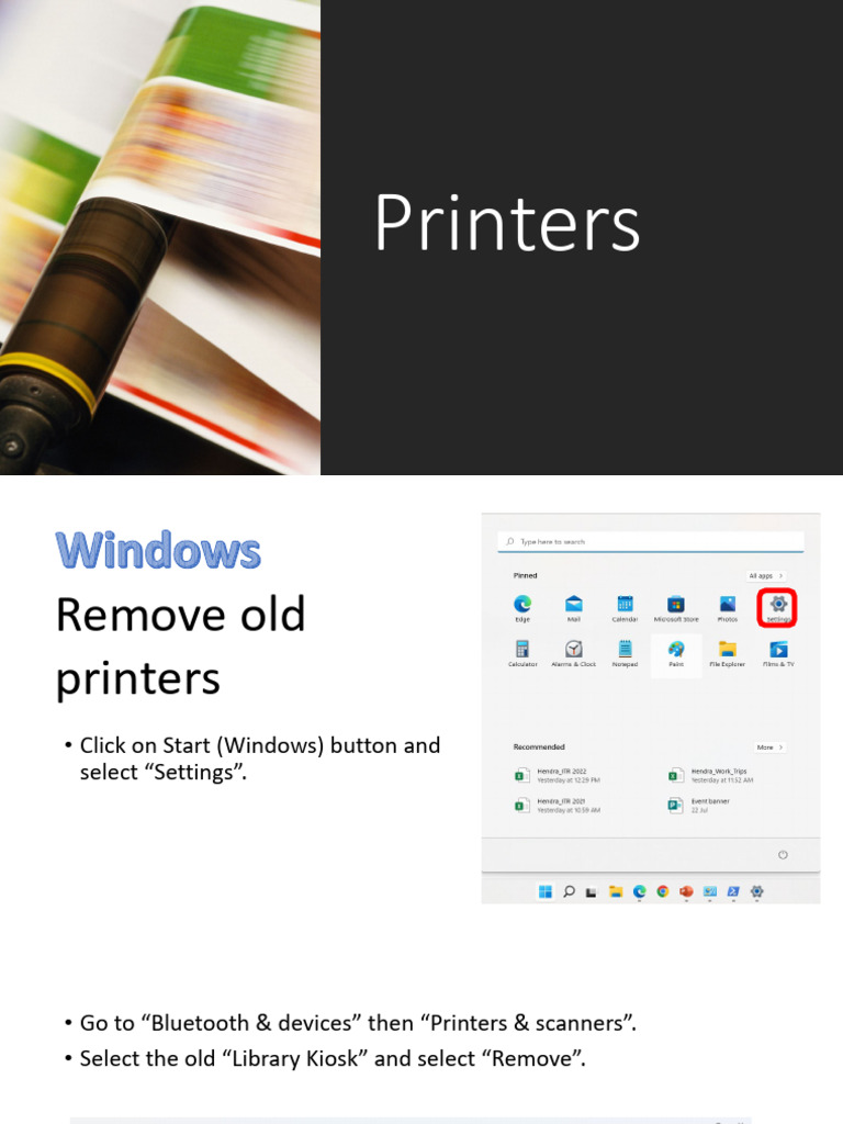 Printers Instructions | PDF