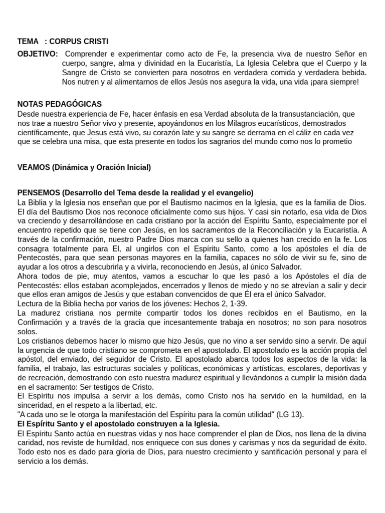 Tema Madurez Cristiana | PDF | eucaristía | Cristo (título)