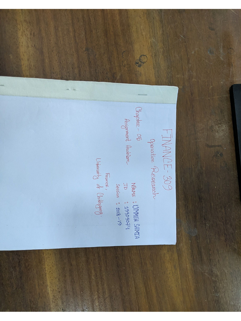 Assignment Problem Ch-5.Samia | PDF