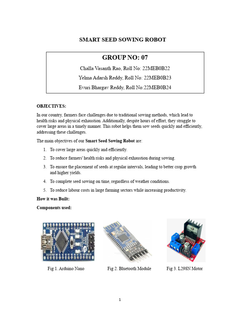 7 Smart Seed Sowing Robot | PDF | Arduino | Sowing