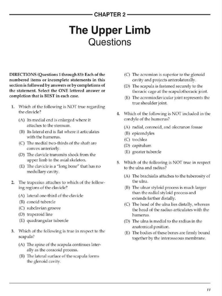 Upper limb mcq | PDF