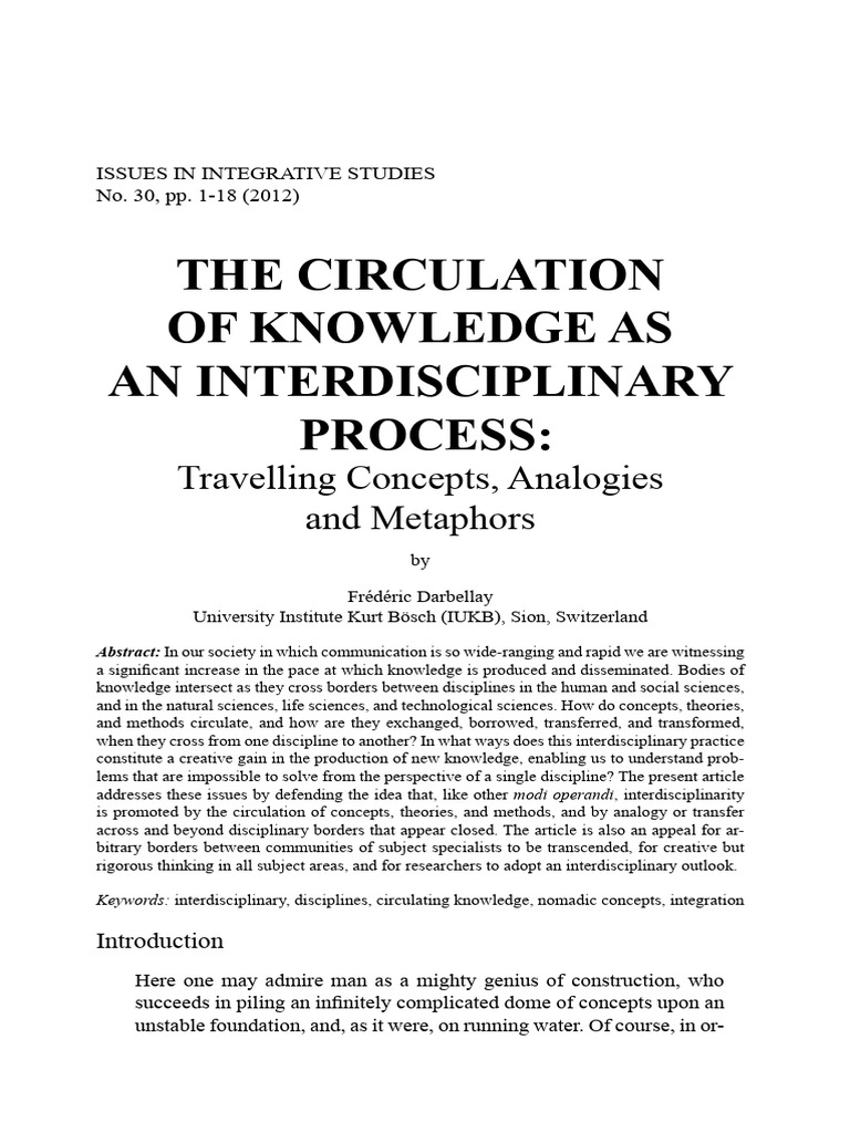 2012-03 Vol 30 PP 1 18 The Circulation of Knowledge As An ...